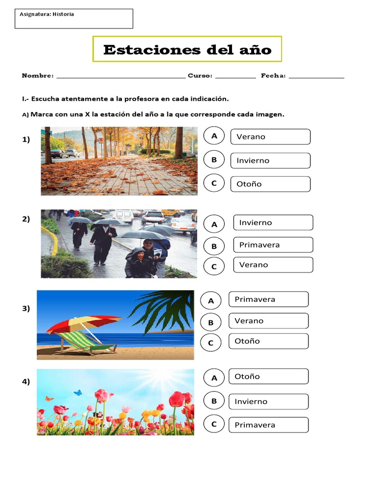 Actividades de las Estaciones del Año | PDF | Verano | Invierno