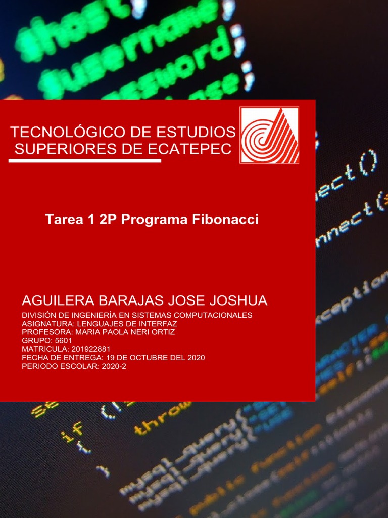 Tarea 1 2P Programa Fibonacci | PDF