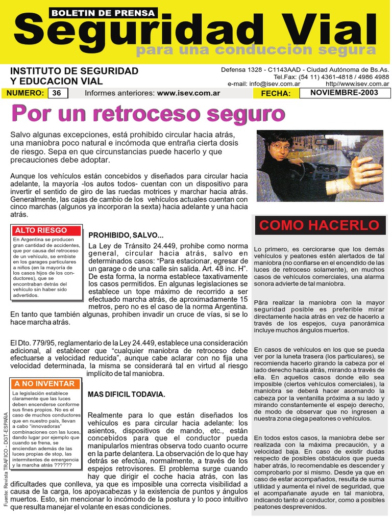 Por Un Retroceso Seguro | PDF | Seguridad vial | Peatonal