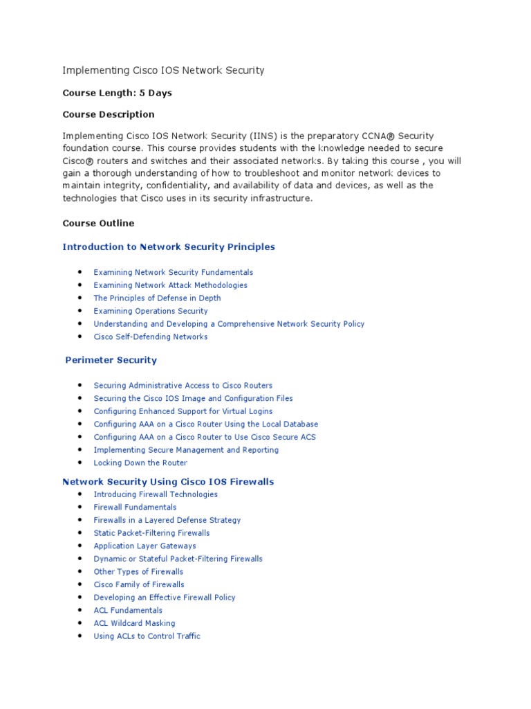 Implementing Cisco Ios Network Security Pdf Computer Network Virtual Private Network