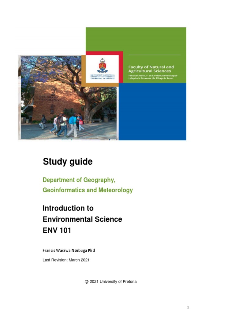 Study Guide: Introduction To Environmental Science ENV 101 | PDF ...