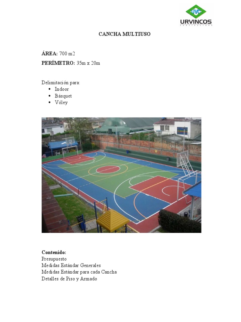 Cancha de Uso Múltiple | PDF | Aficiones | Ingeniería de Edificación