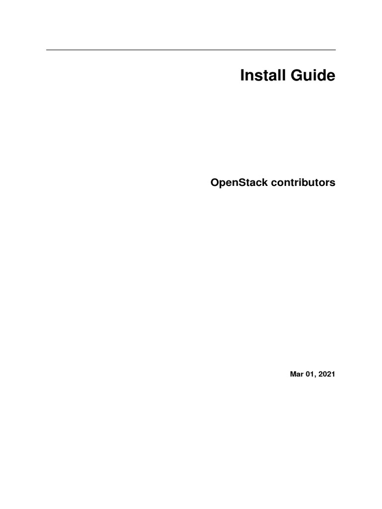 Install Guide: Openstack Contributors | PDF | Open Stack | Computer Network