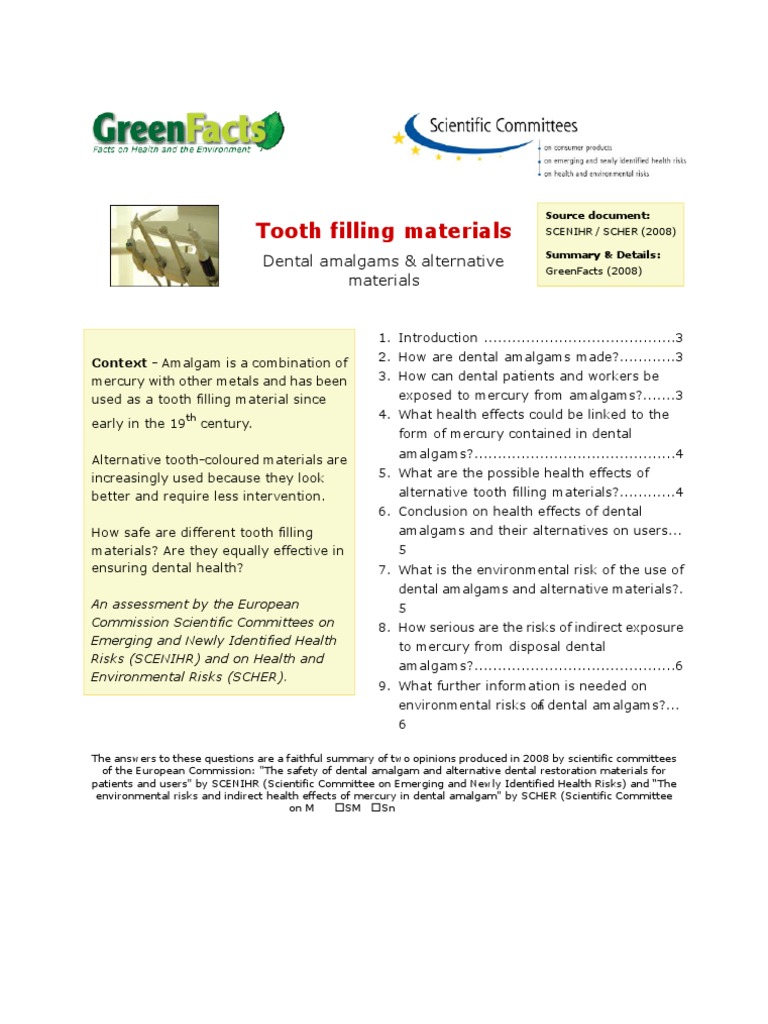 Dental Amalgam Greenfacts | PDF | Dental Composite | Mercury (Element)