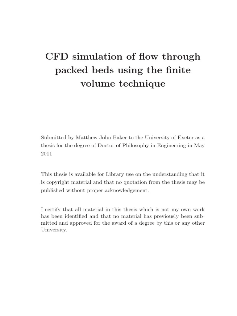 CFD Simulation of Flow Through Packed Beds Using Finite Volume Technique | PDF | Reynolds Number ...