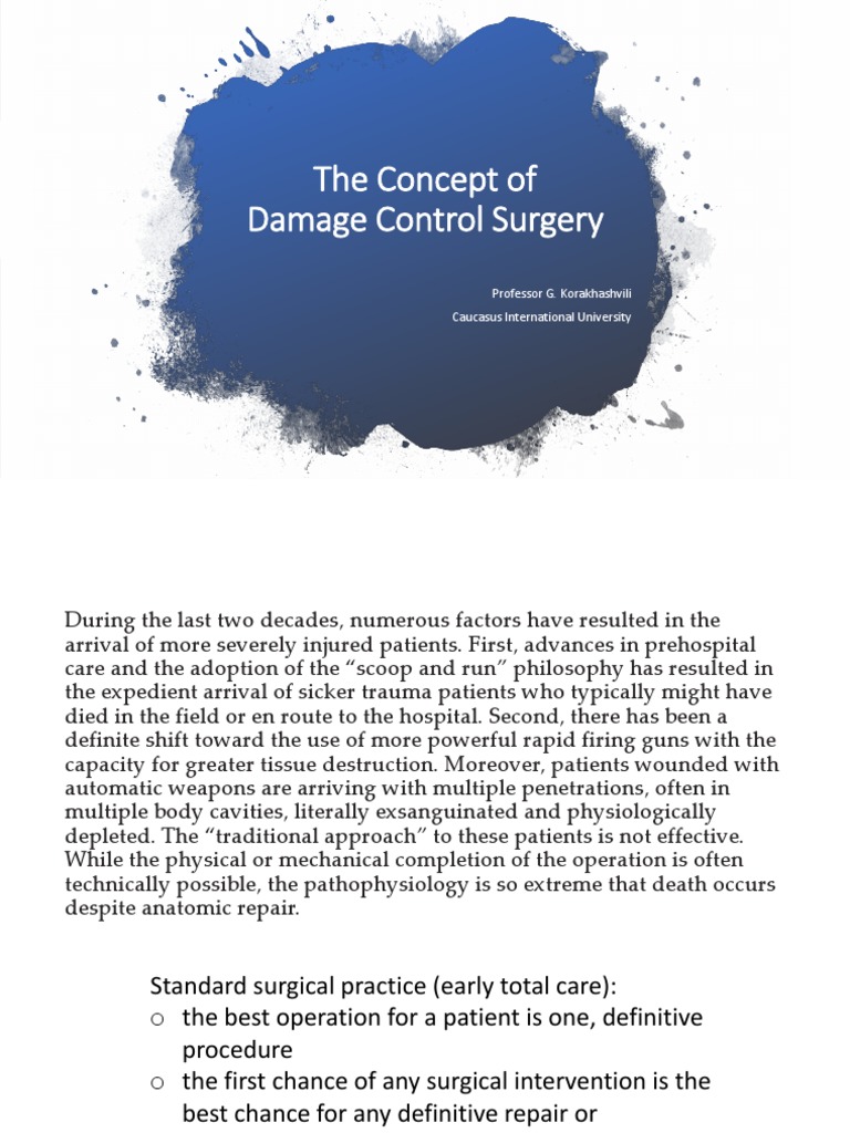 Damage Control Surgery | PDF | Surgery | Emergency Medical Services