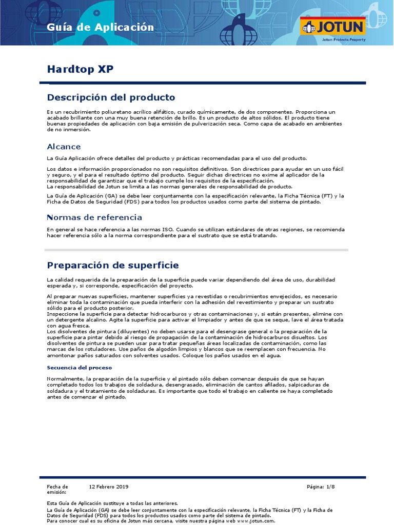 Guía de Aplicación Hardtop XP | PDF | Revestimiento | Pintar