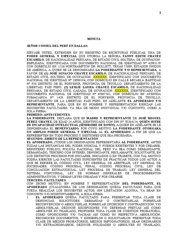 Minuta de Poder Especial | PDF | Bancos | Ley procesal