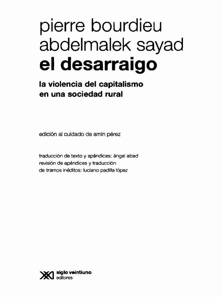 El Desarraigo | PDF | Argelia | Sociología