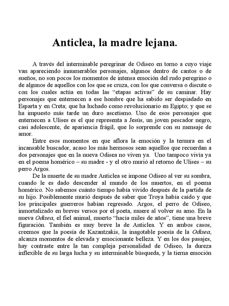 Anticlea | PDF | Odiseo | Odisea