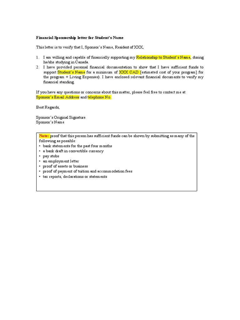 Sponsor Letter Sample-IEC | PDF