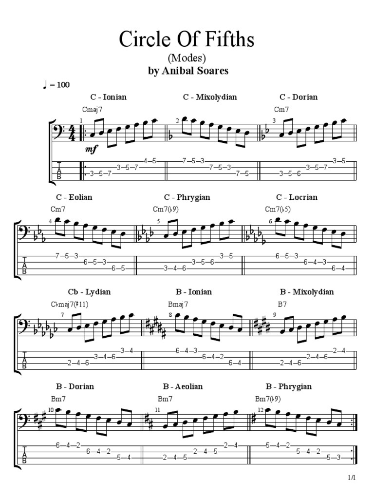 Circle of Fifths Bass Lesson | PDF | Elements Of Music | Pitch (Music)