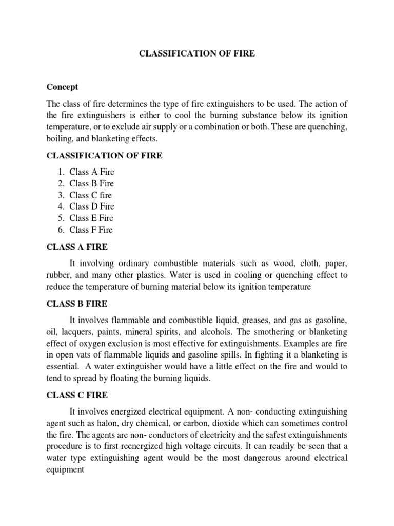 Fire Classification-Prelim | PDF | Combustion | Fires