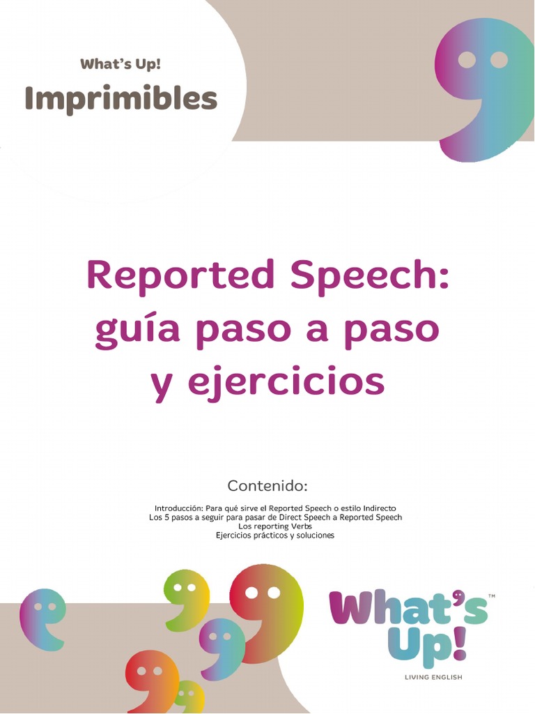 Reported Speech Guía Paso A Paso y Ejercicios | PDF