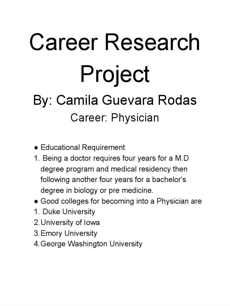 Career Research Project | PDF