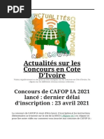 Concours CAFOP-IA 2025 : Dossier et Inscription | PDF
