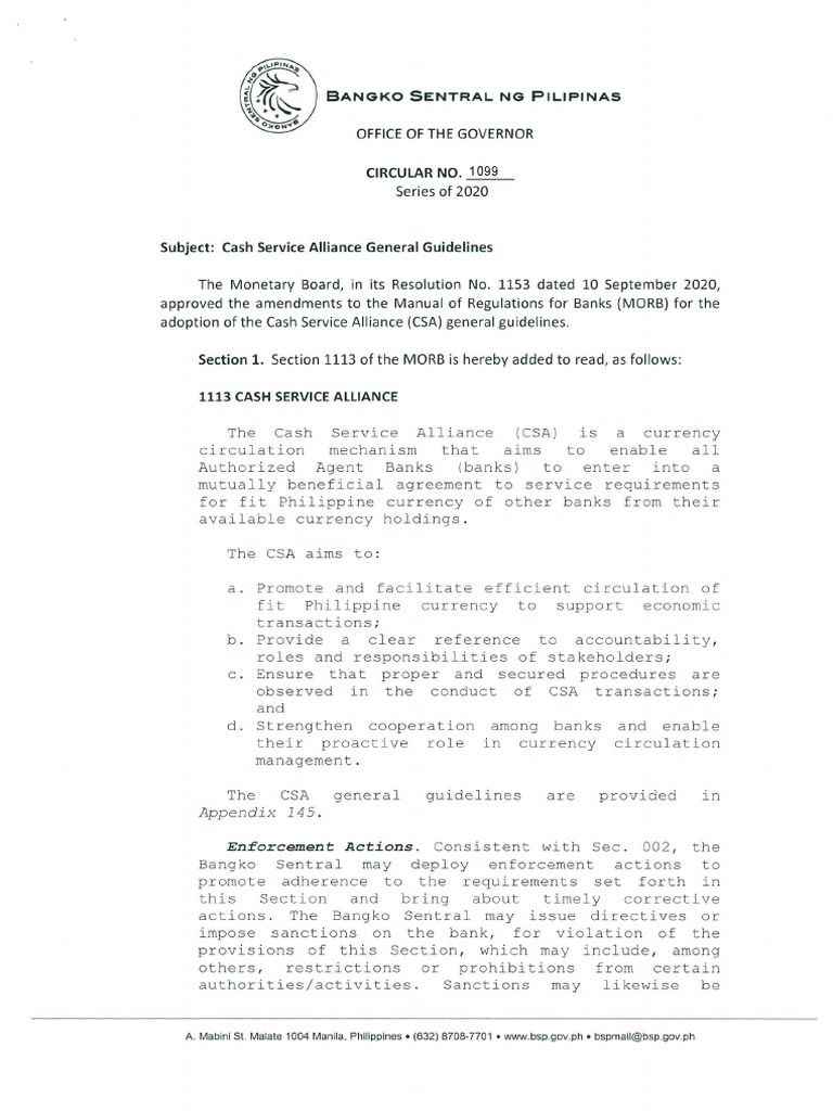 BSP Circular 1099 | PDF