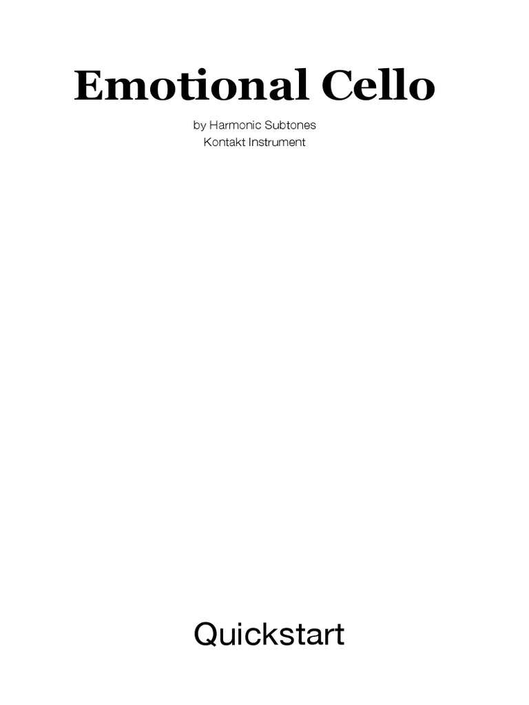 Emotional Cello V.1.5 Manual | PDF | Violin | Cello