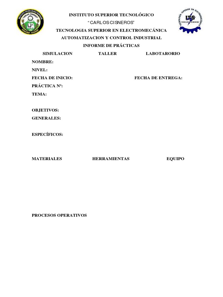 Formato Informe de Practicas | PDF