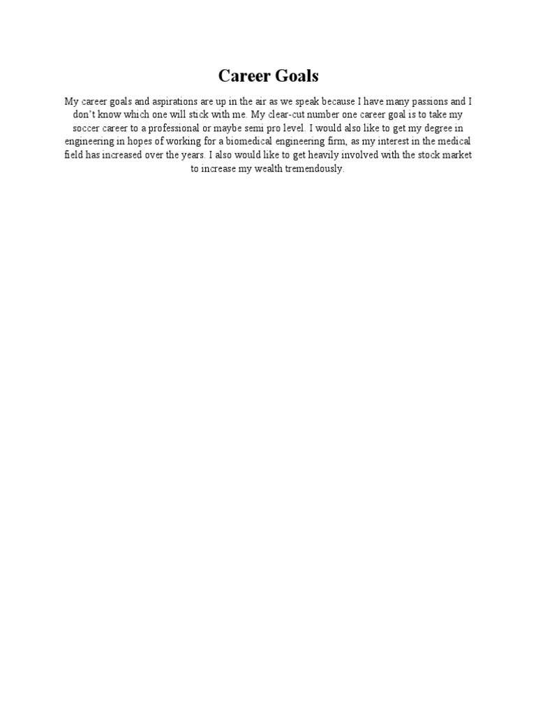 Career Goals | PDF