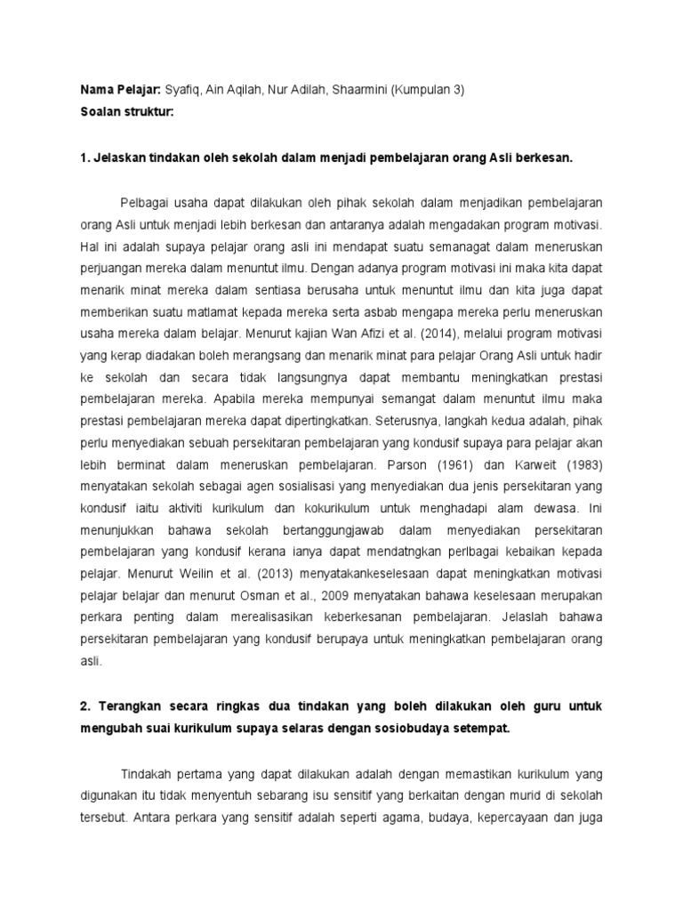 Tuto Topik 4 EDUP3073 (Kump.3) | PDF