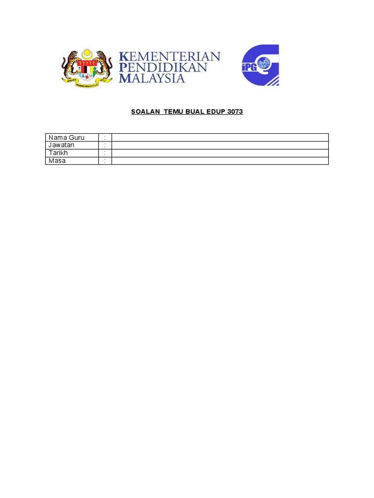 Template Temubual Edup 3073 | PDF