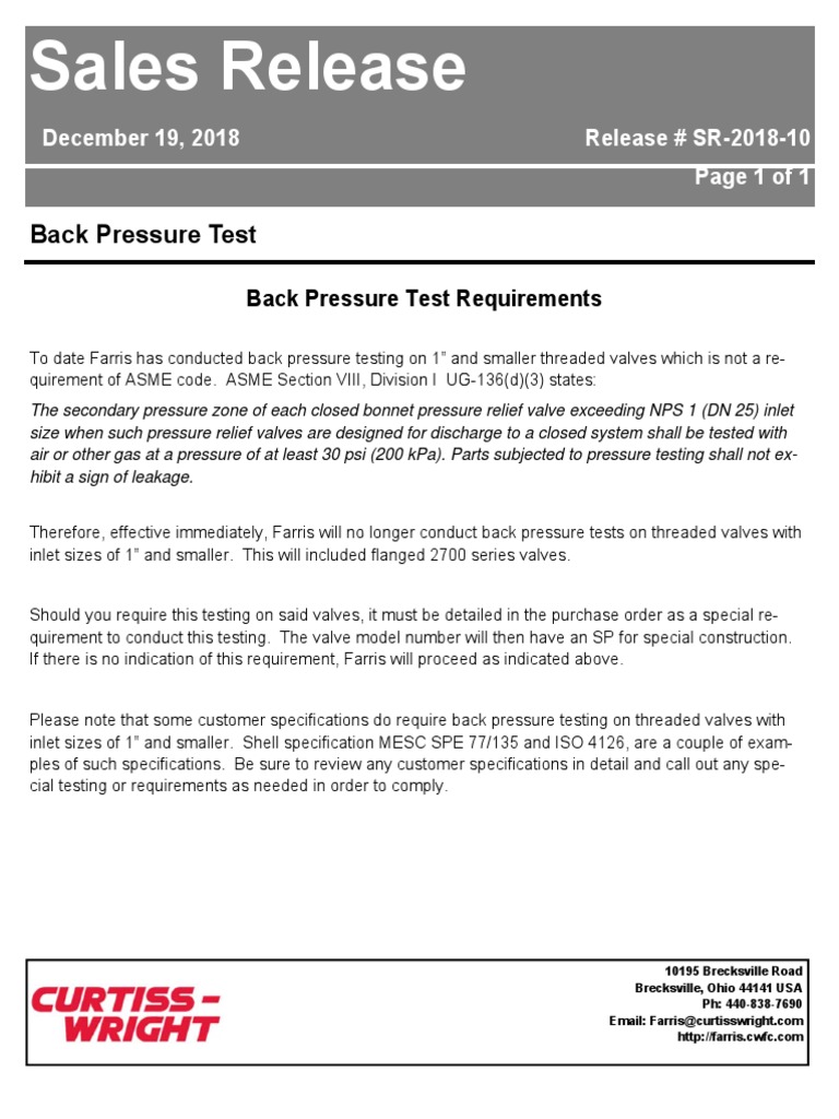 94 - Back Pressure Test | PDF