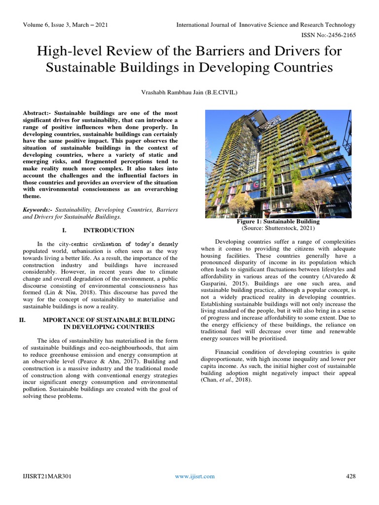 High-Level Review of The Barriers and Drivers For Sustainable Buildings ...