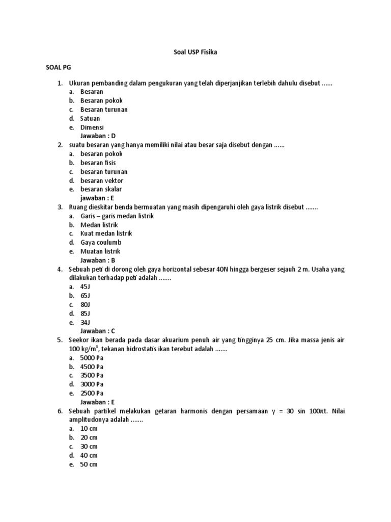 Soal USP Fisika | PDF