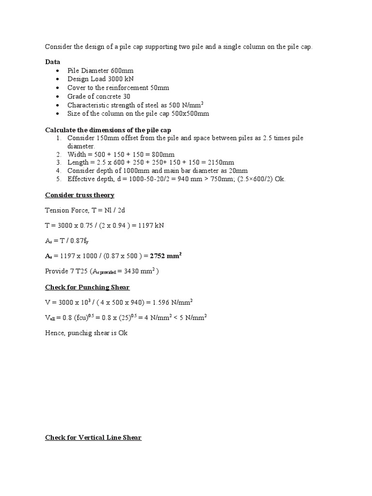 2 Piles Pilecap Design | PDF | Deep Foundation | Structural Engineering