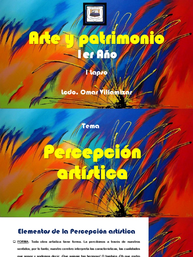 Arte y Patrimonio 1er Año Percepción Artística | PDF | Percepción | Paisaje