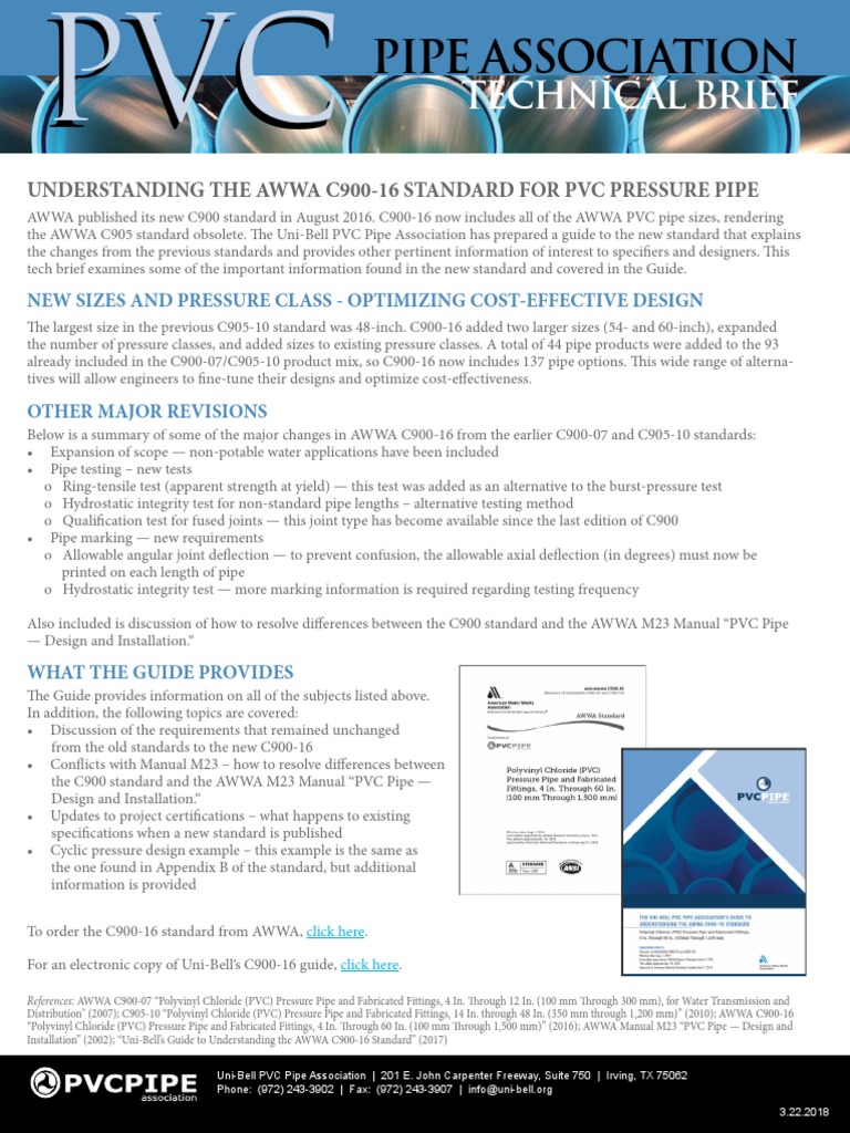 AWWA PVC Pipe Association - Technical Brief | PDF | Polyvinyl Chloride ...