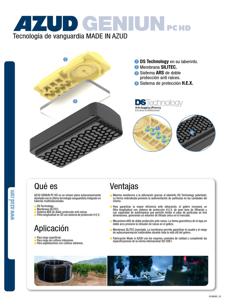 Azud Geniun PC HD Esp | PDF | Filtración | Operaciones unitarias