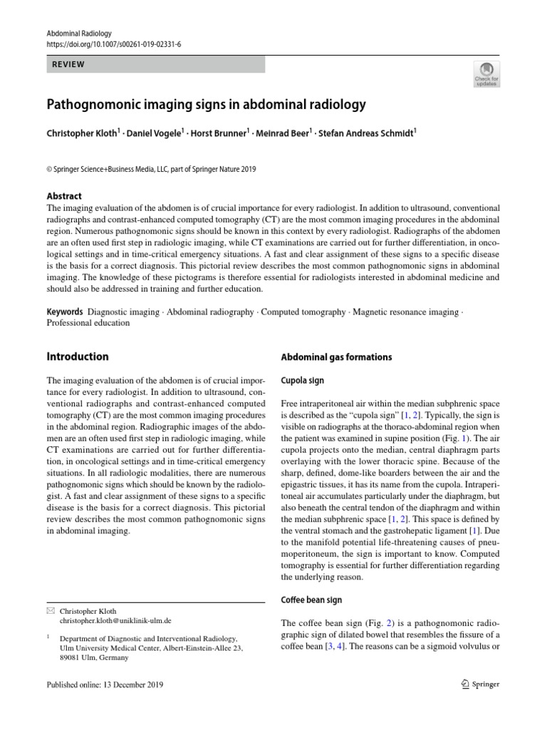 Pathognomonic Imaging Signs in Abdominal Radiology | PDF | Medical ...
