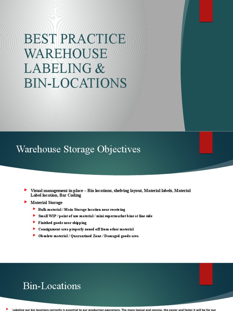 Best Practice Warehouse Labeling & Bin-Locations | PDF | Barcode ...