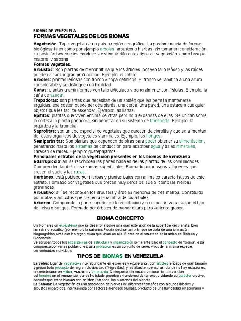 Biomas de Venezuela | PDF | Selva | Clima