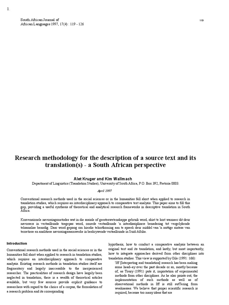 Translation Research in South Africa | PDF | Translations | Theory