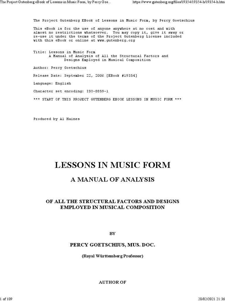Lessons in Music Form | PDF | Rhythm | Tempo