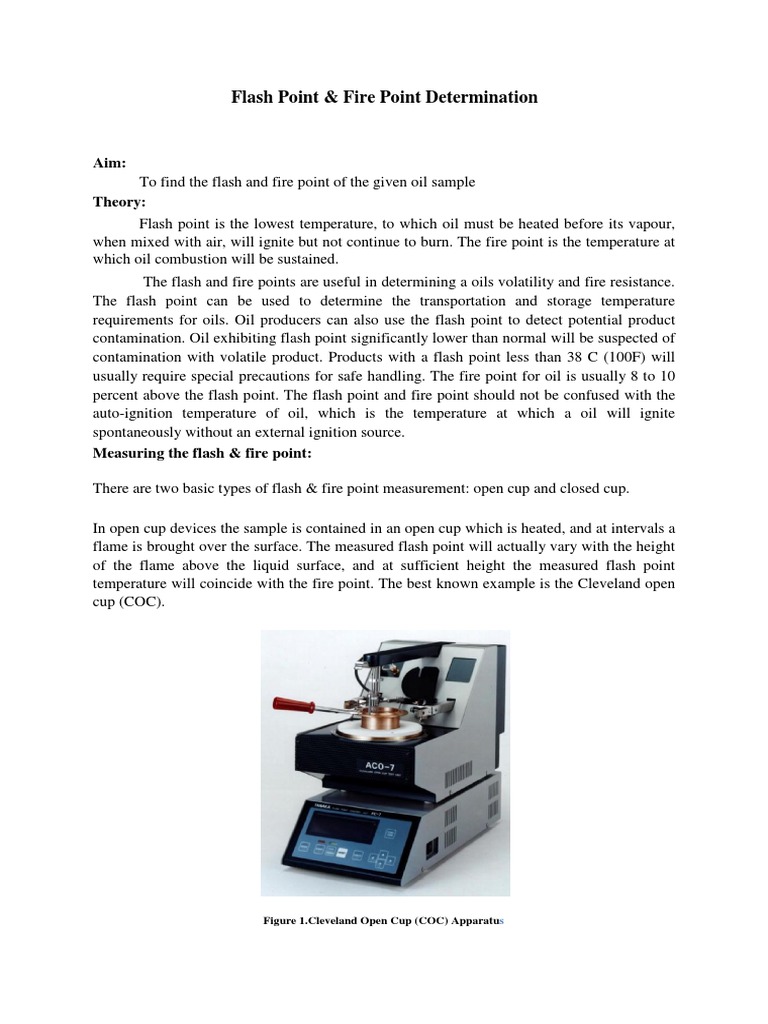 Flash & Fire Point | PDF | Chemical Processes | Phases Of Matter