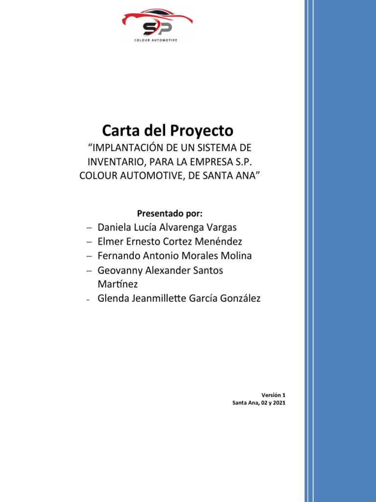 Carta Del Proyecto Actualizado | PDF | Usuario (informática) | Software