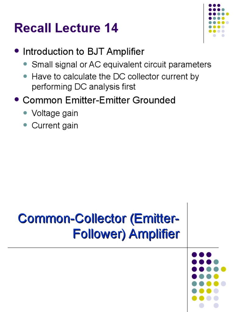 L15 Common Collector | Download Free PDF | Analog Circuits | Electrical ...