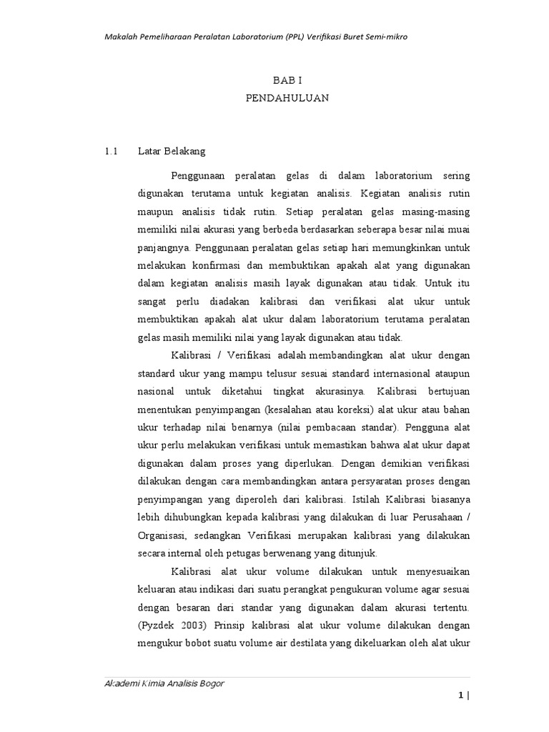 Makalah Verifikasi Buret Semi-Mikro | PDF