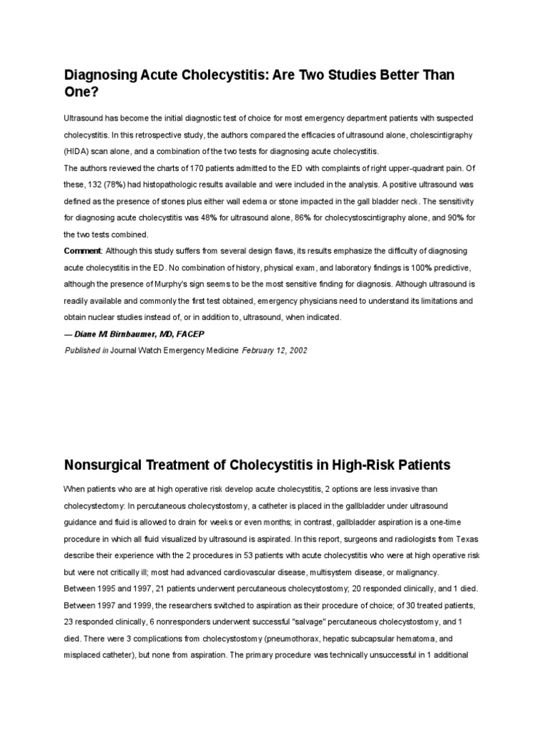 Diagnosing Acute Cholecystitis | PDF | Clinical Medicine | Medical ...