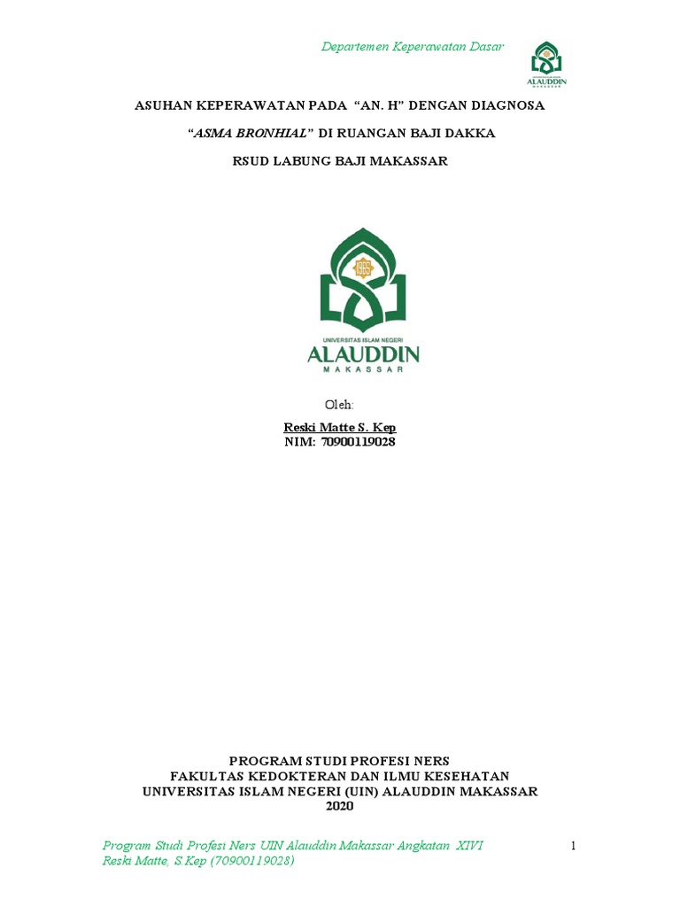 ASUHAN KEPERAWATAN PADA PASIEN DENGAN DIAGNOSA ASMA BRONKIAL | PDF