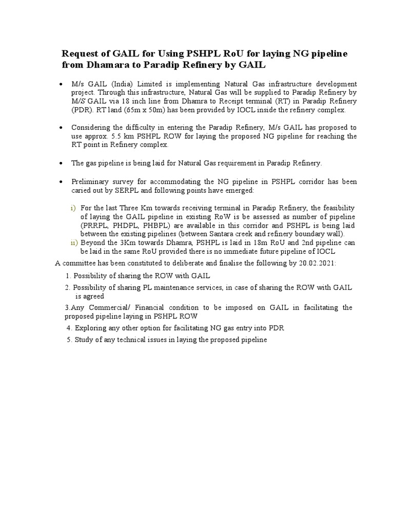 Gail Pipeline Paradip | PDF