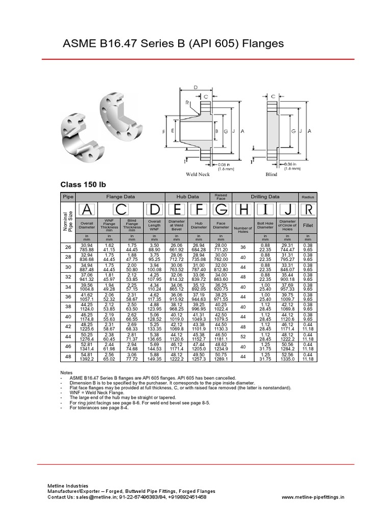 ASME B16.47 Series B Flange Details | PDF | Gas Technologies ...