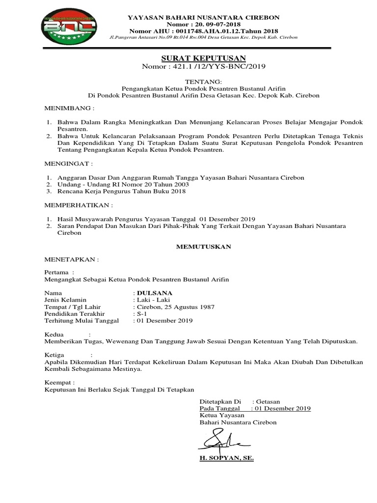 SK SK Pondok Pesantren | PDF