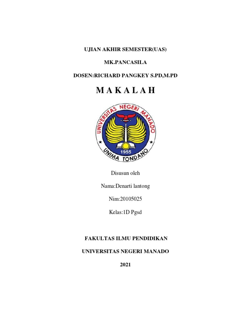 MAKALAH UAS PANCASILA - Denarti Lantong | PDF
