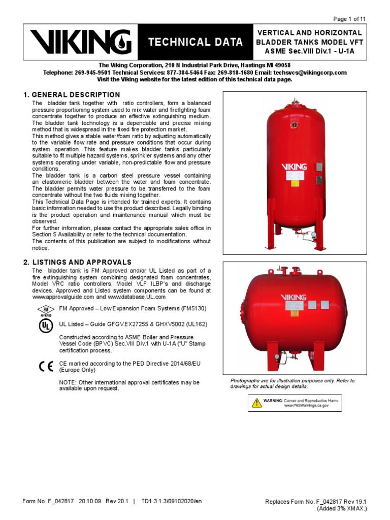 Bladder Tank Viking | PDF | Pipe (Fluid Conveyance) | Valve