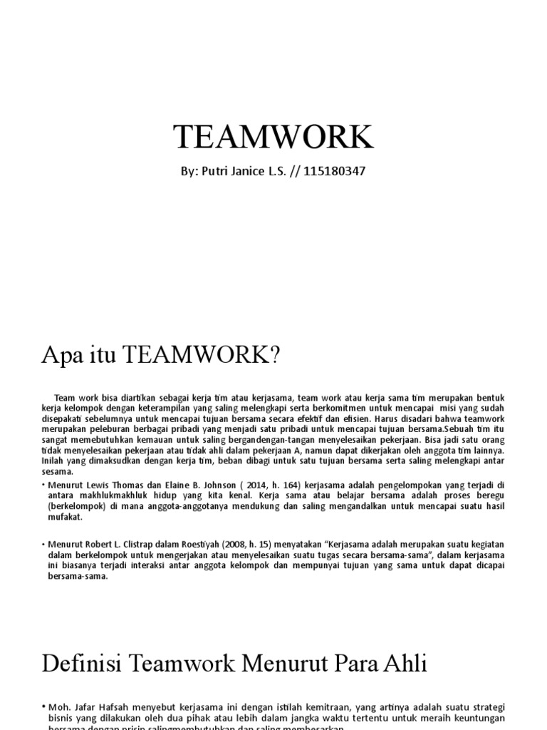 Teamwork | PDF